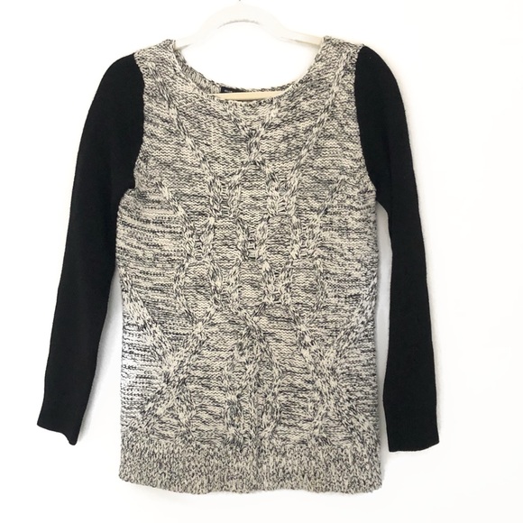 Club Monaco | Sweaters | Club Monaco Cable Knit Black And White Sweater ...